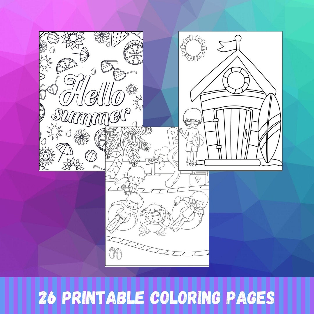 Summer Beach Coloring Pages -26 Printable Beach Coloring Pages for ...