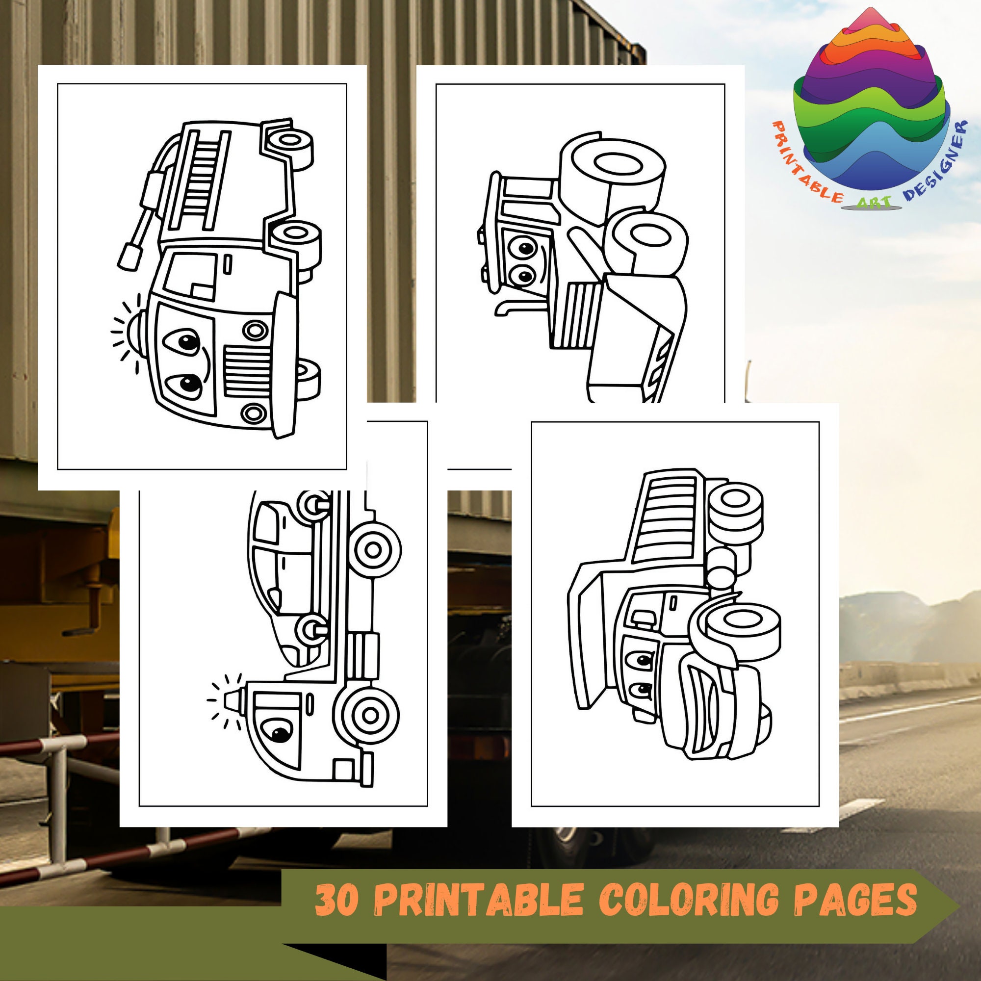 Vehicles Coloring Pages -30 Printable Vehicles Coloring Pages for Boys ...
