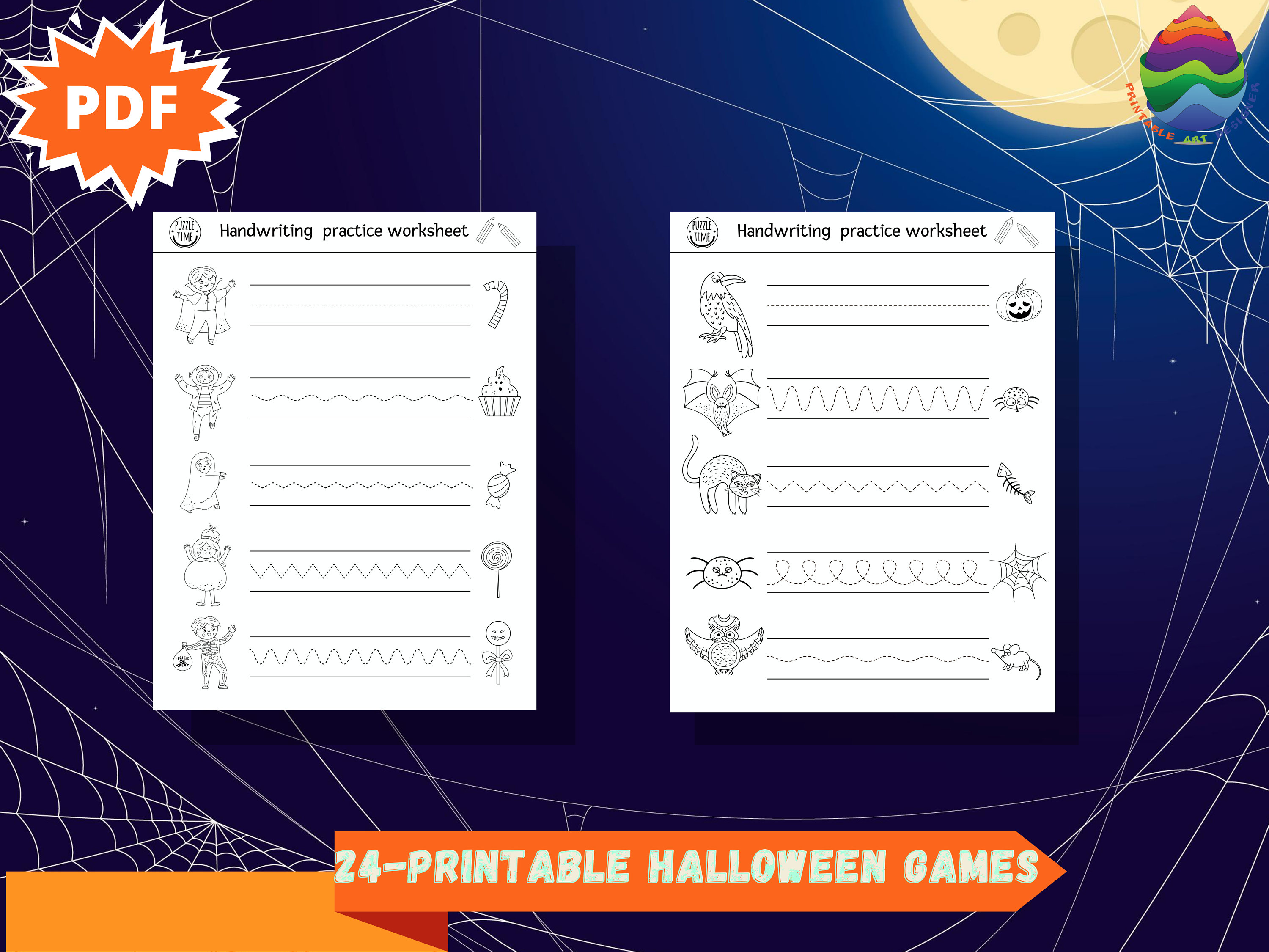 24- Printable Halloween Games + 40 Bonus Coloring Pages for Kids and ...