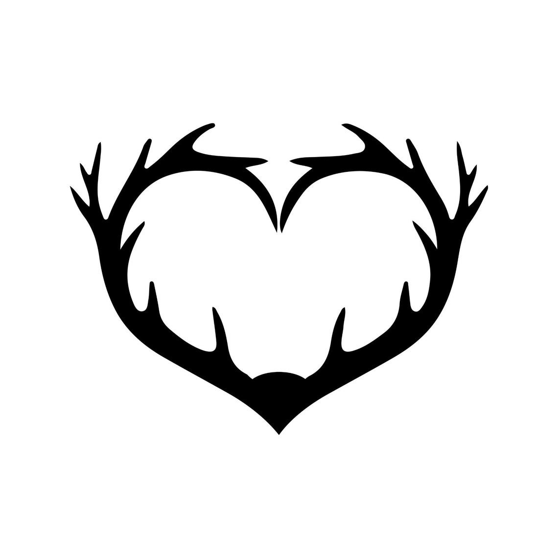 Deer Heart Antlers Vinyl Car/Window Decal Multiple | Etsy