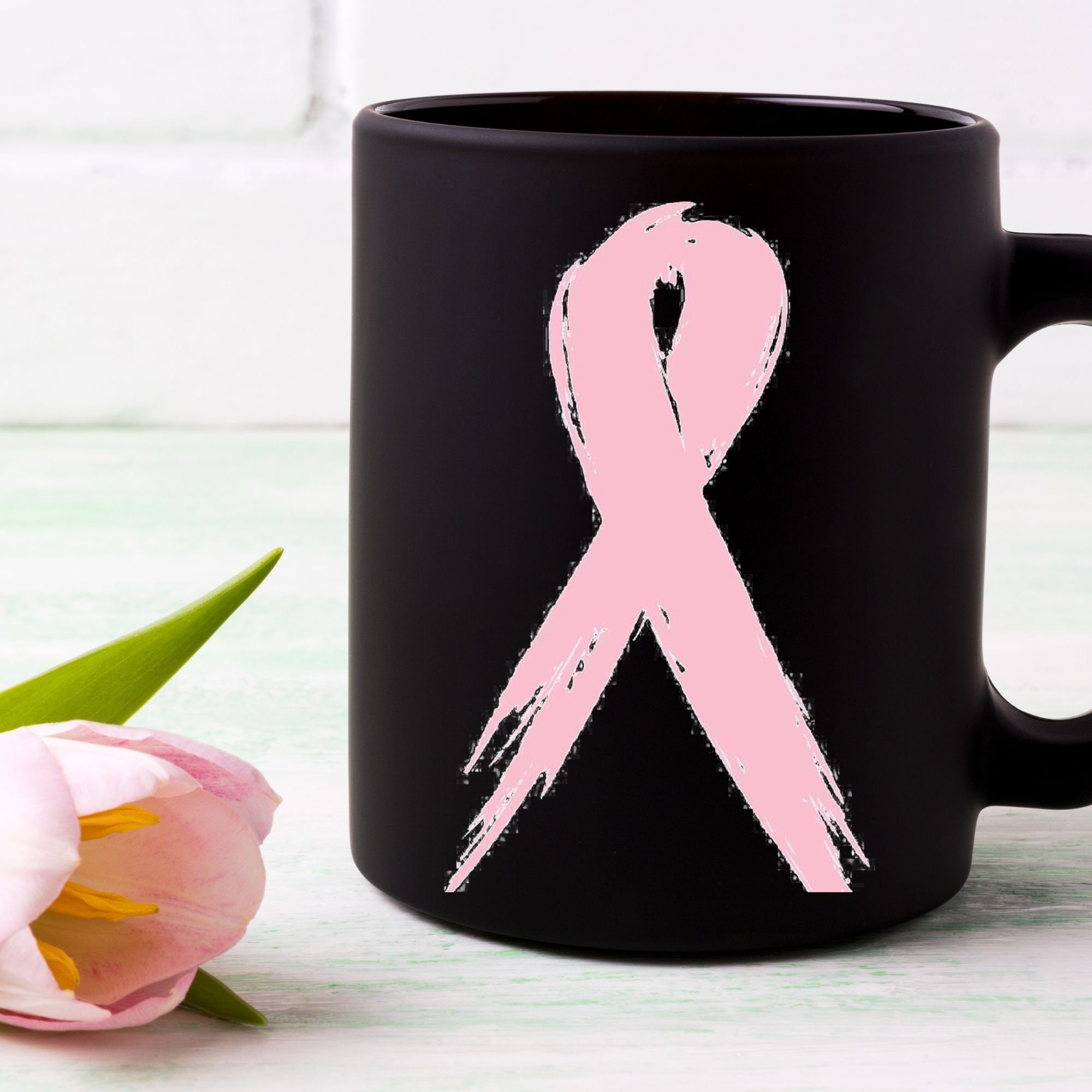 Cancer Ribbon Distressed Look Breast Cancer Survivor Vinyl | Etsy