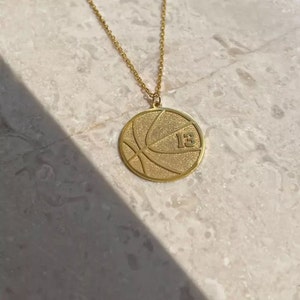 Basketball Necklace in Silver- Basketball Number Necklace - Basketball ...