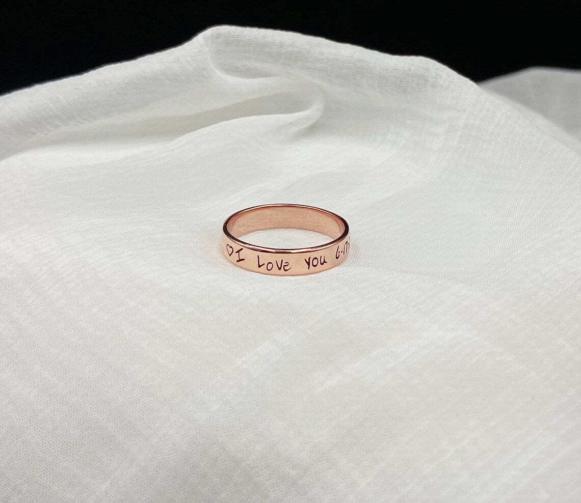 Actual Handwriting Ring Personalized Handwriting Gift | Etsy
