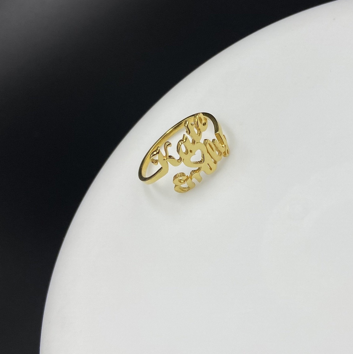 Double Name Ring Two Name Ring Children Name Ring - Etsy