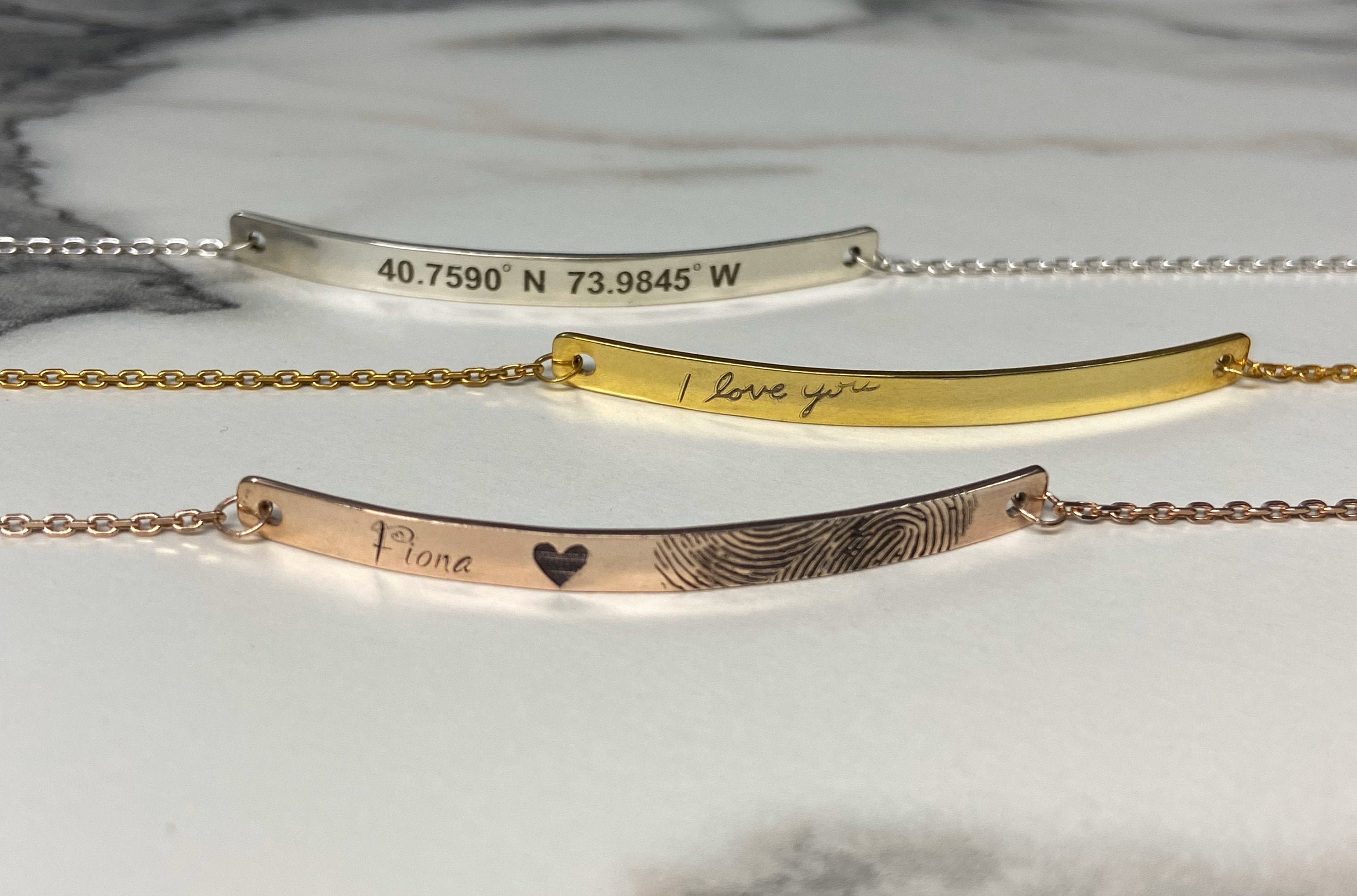 Custom Gold Bar Braceletcustom Bar Braceletpersonalized - Etsy