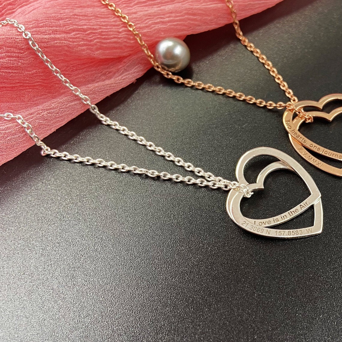 Custom Heart Necklace Personalized Heart Necklace - Etsy