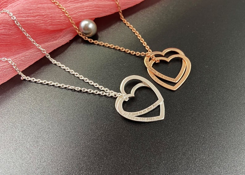 Custom Heart Necklaces-engraved Heart Pendants-personalized - Etsy