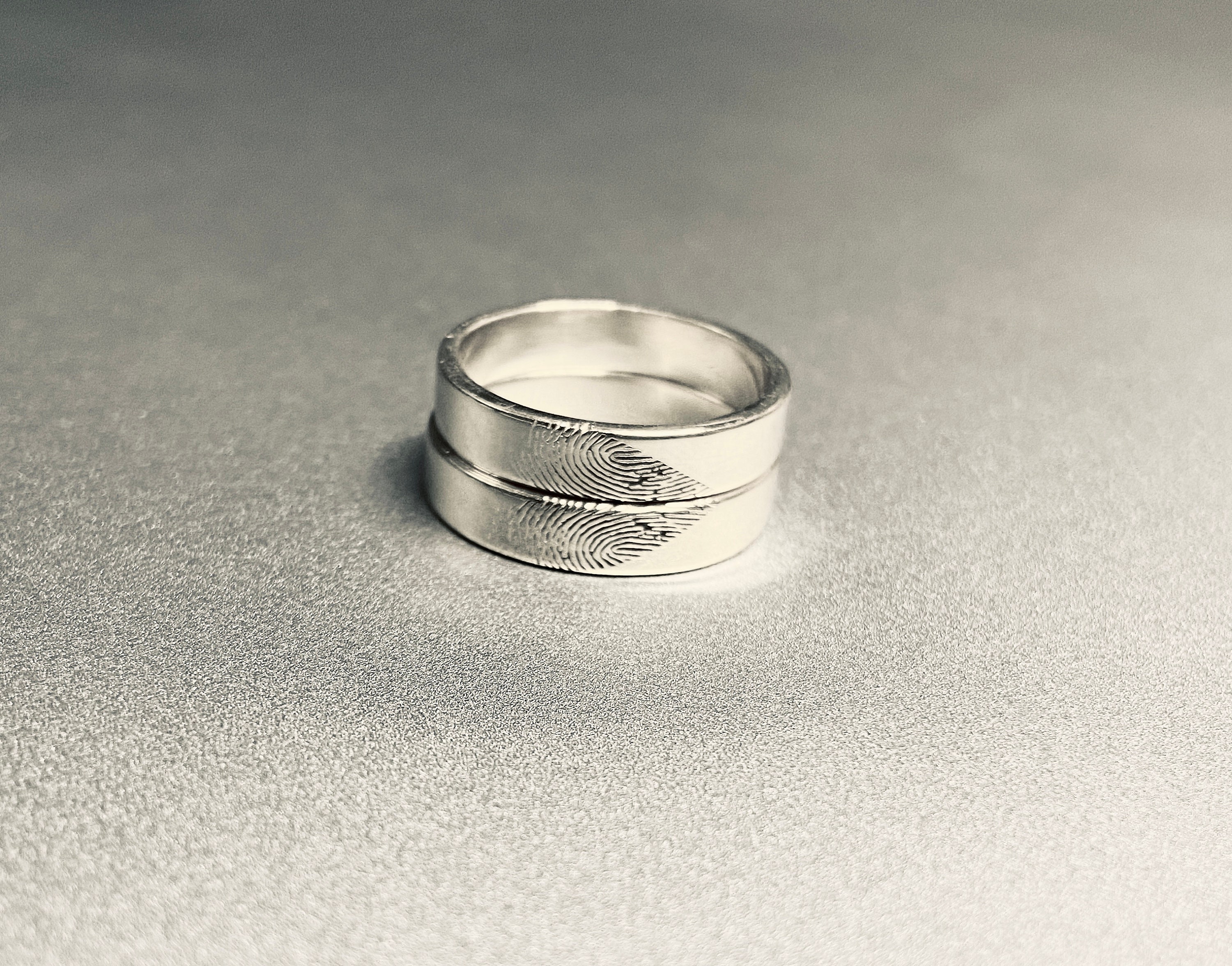 Actual Fingerprint Rings Unisex Rings for Couple - Etsy