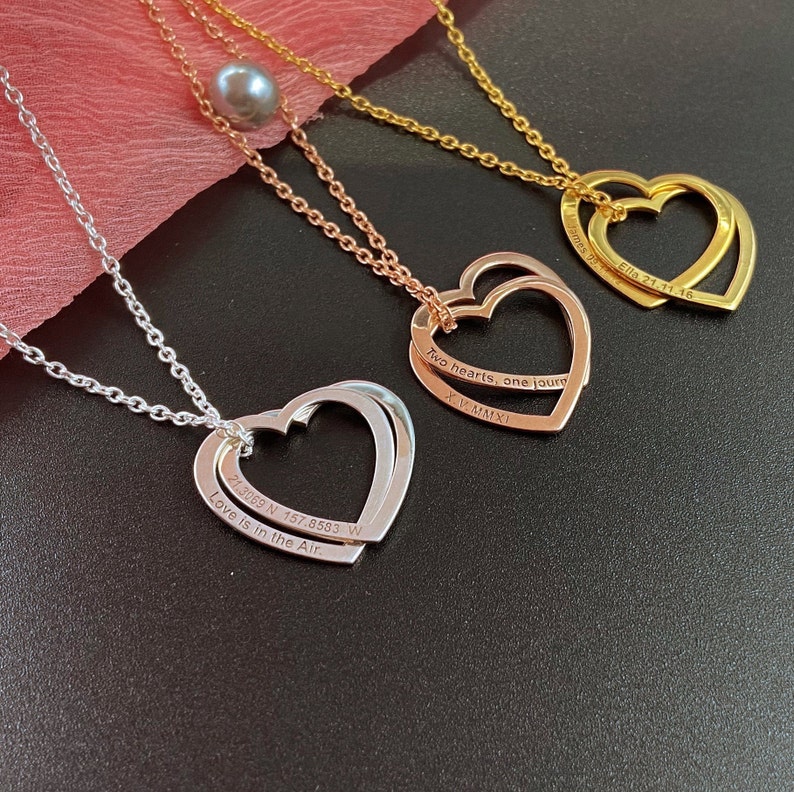 Custom Heart Necklace Personalized Heart Necklace - Etsy