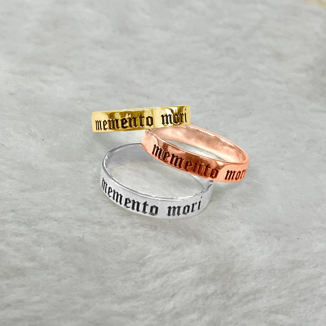 Memento Mori Ring Sterling Silver Ring : Personalized Engraved Band - Etsy