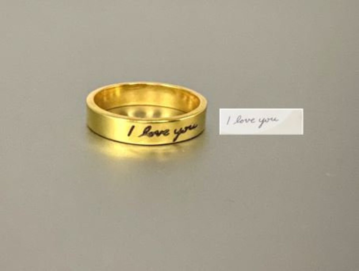Personalized Handwriting Ringactual Handwriting Band - Etsy
