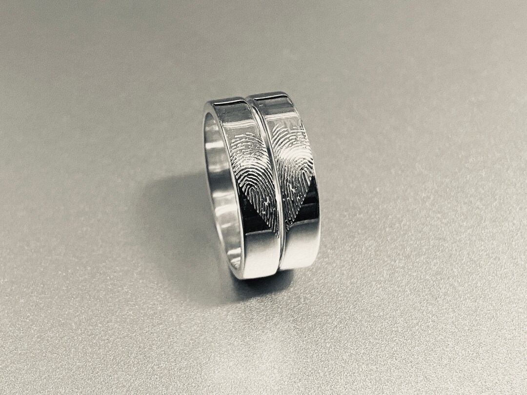 Real Fingerprint Ring- Couple Bands -wedding Band - Fingerprint Jewelry ...
