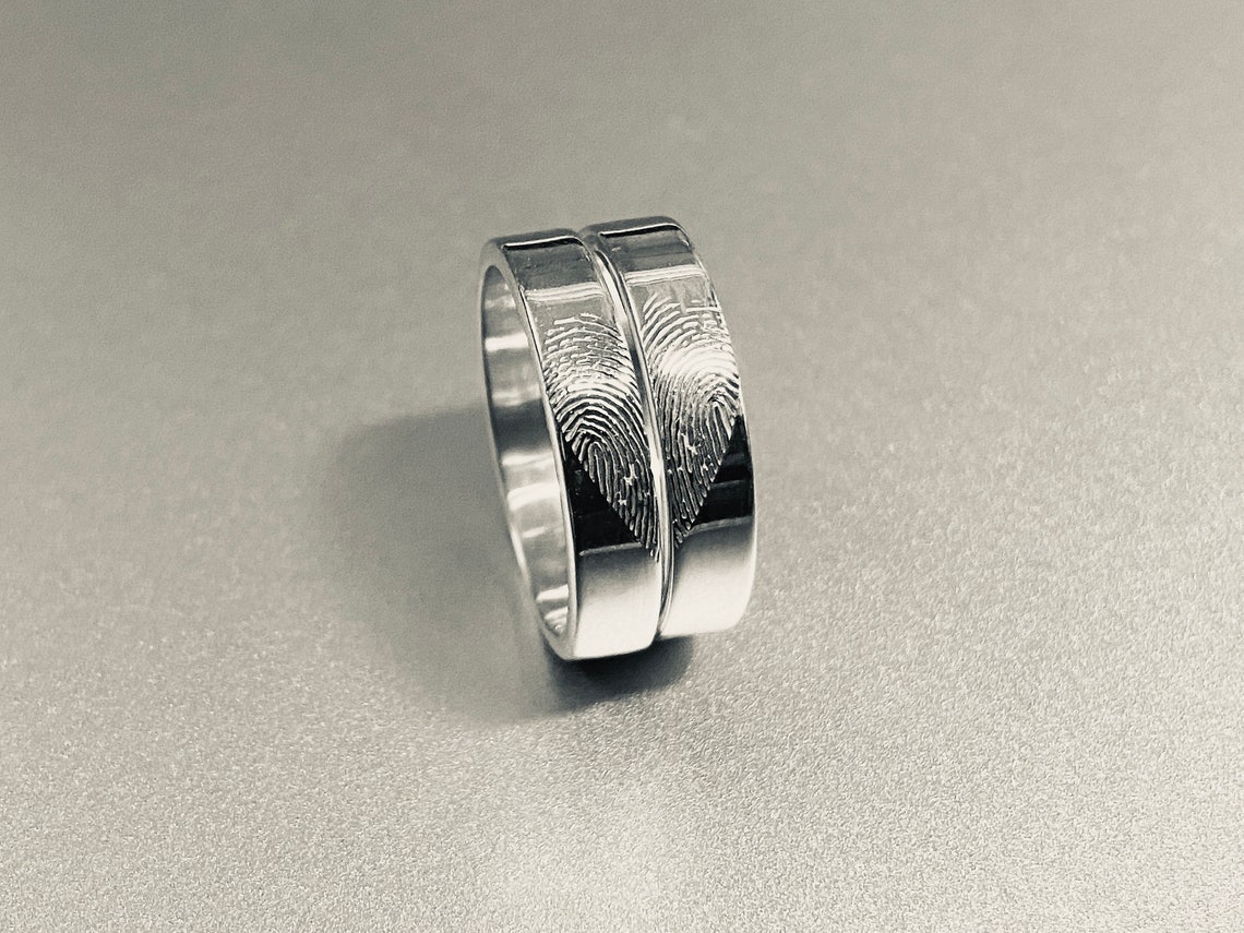 Actual Fingerprint Rings Unisex Rings for Couple - Etsy