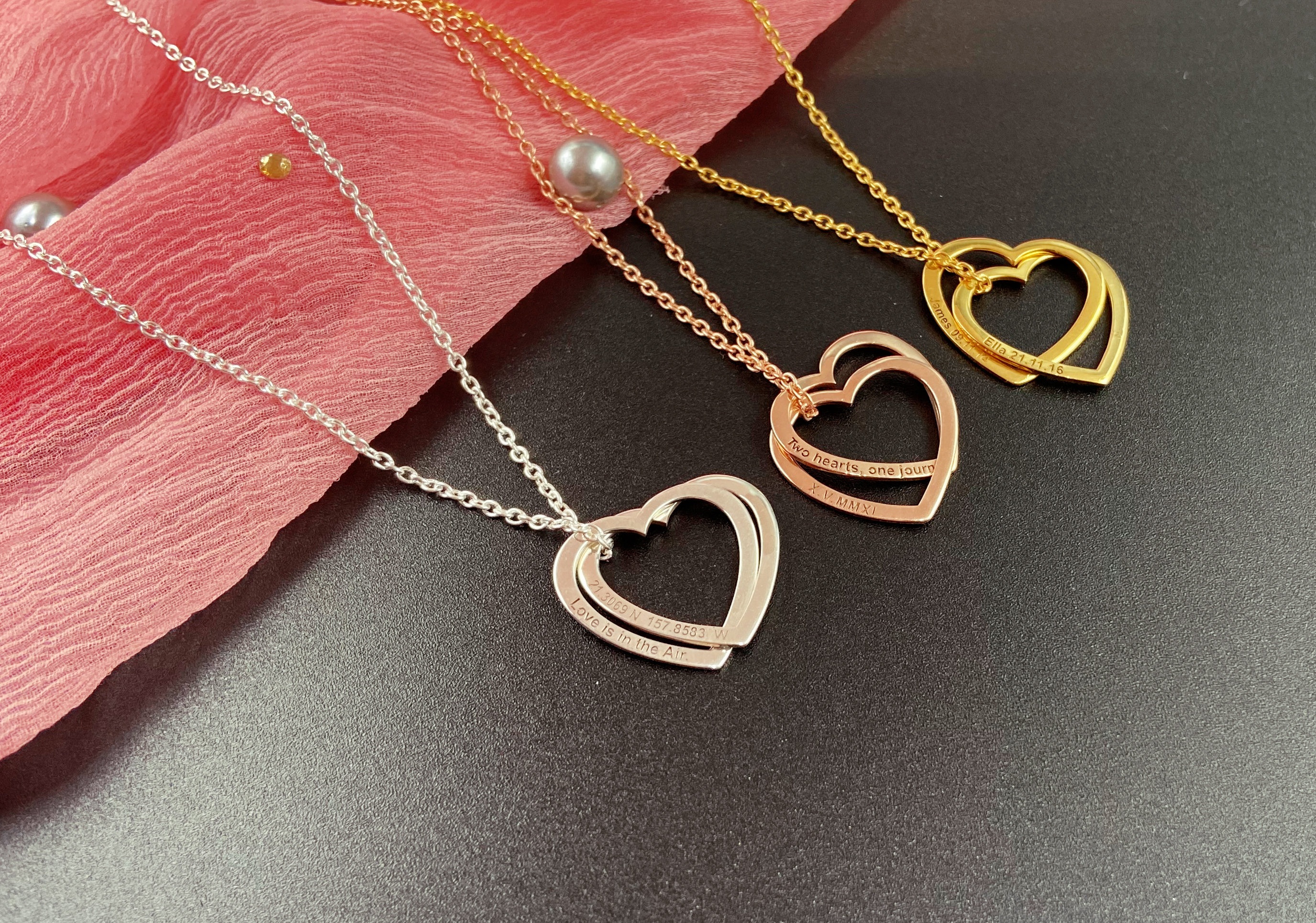 Custom Heart Necklaces-Engraved Heart Pendants-Personalized | Etsy