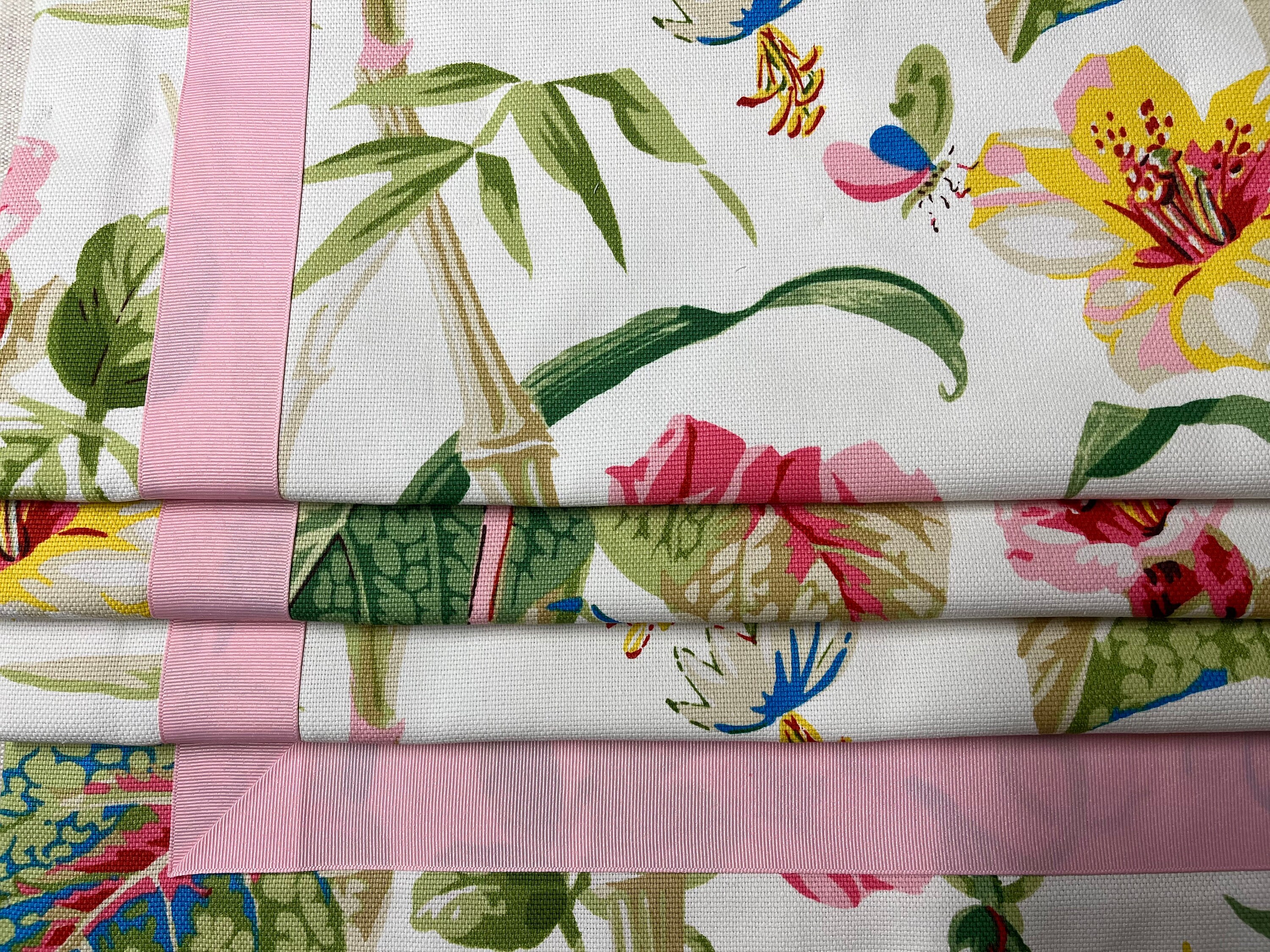 Faux Roman Shade Valance - Waverly Your Grace Spring W/ Rose Pink ...