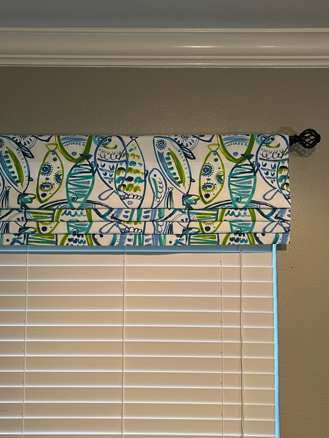 Faux Roman Shade Valance With Custom Sizing - Richloom Solarium Outdoor ...