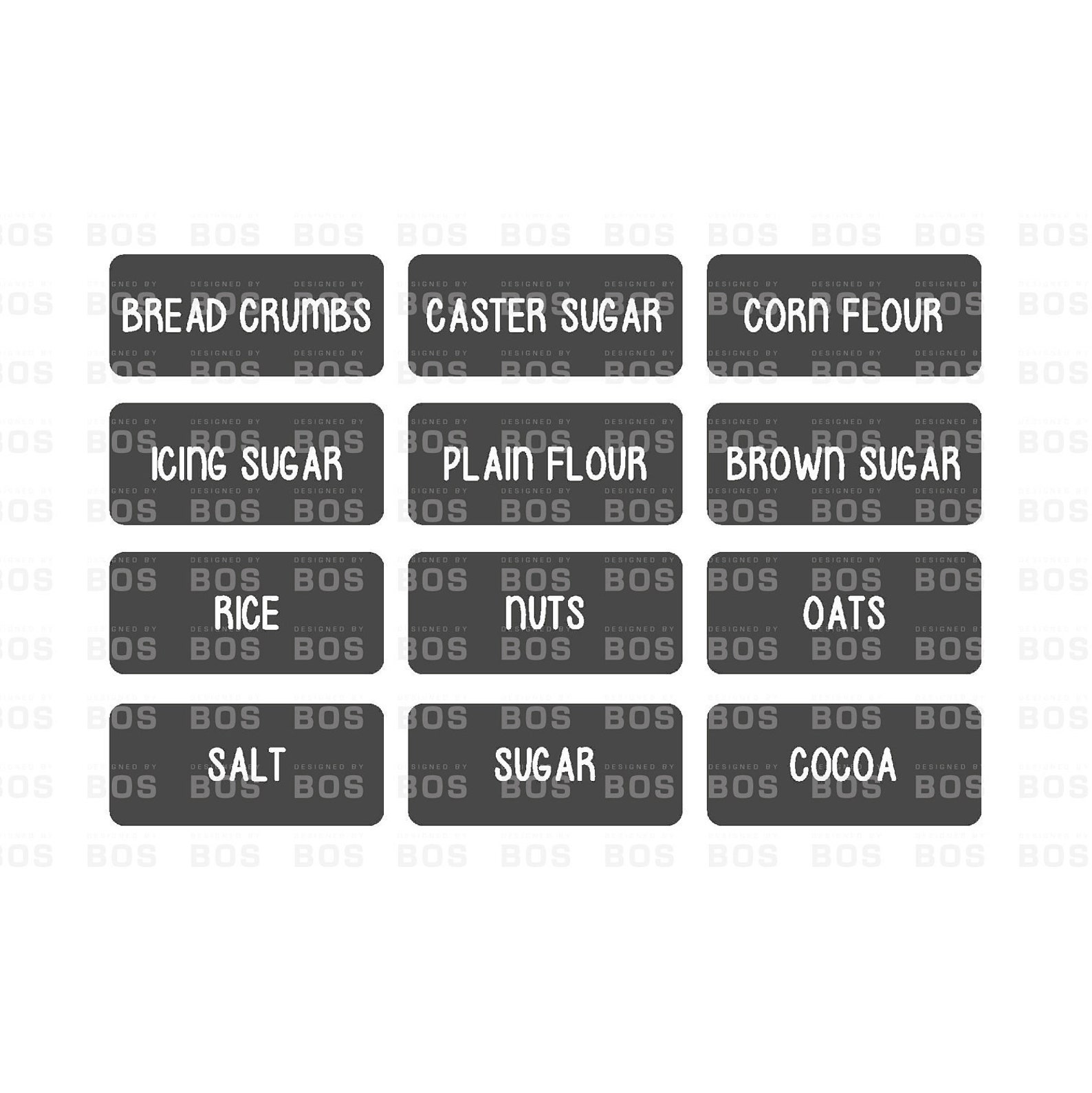 Custom Kitchen Pantry Label Set, 18 Custom Vinyl Pantry Stickers, Home ...