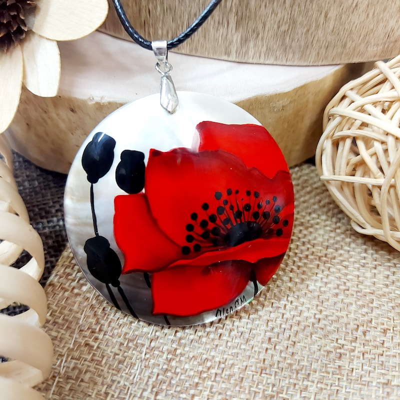 Pearl Poppy Necklace - Etsy