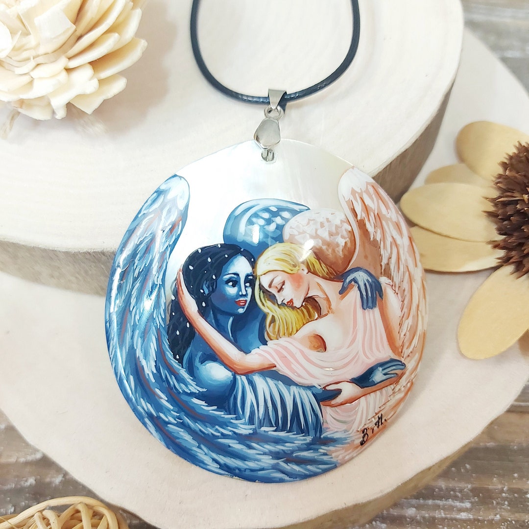 Fantasy Jewelry: Angelic Embrace. DND Pandant for Priest. Dark Angel ...