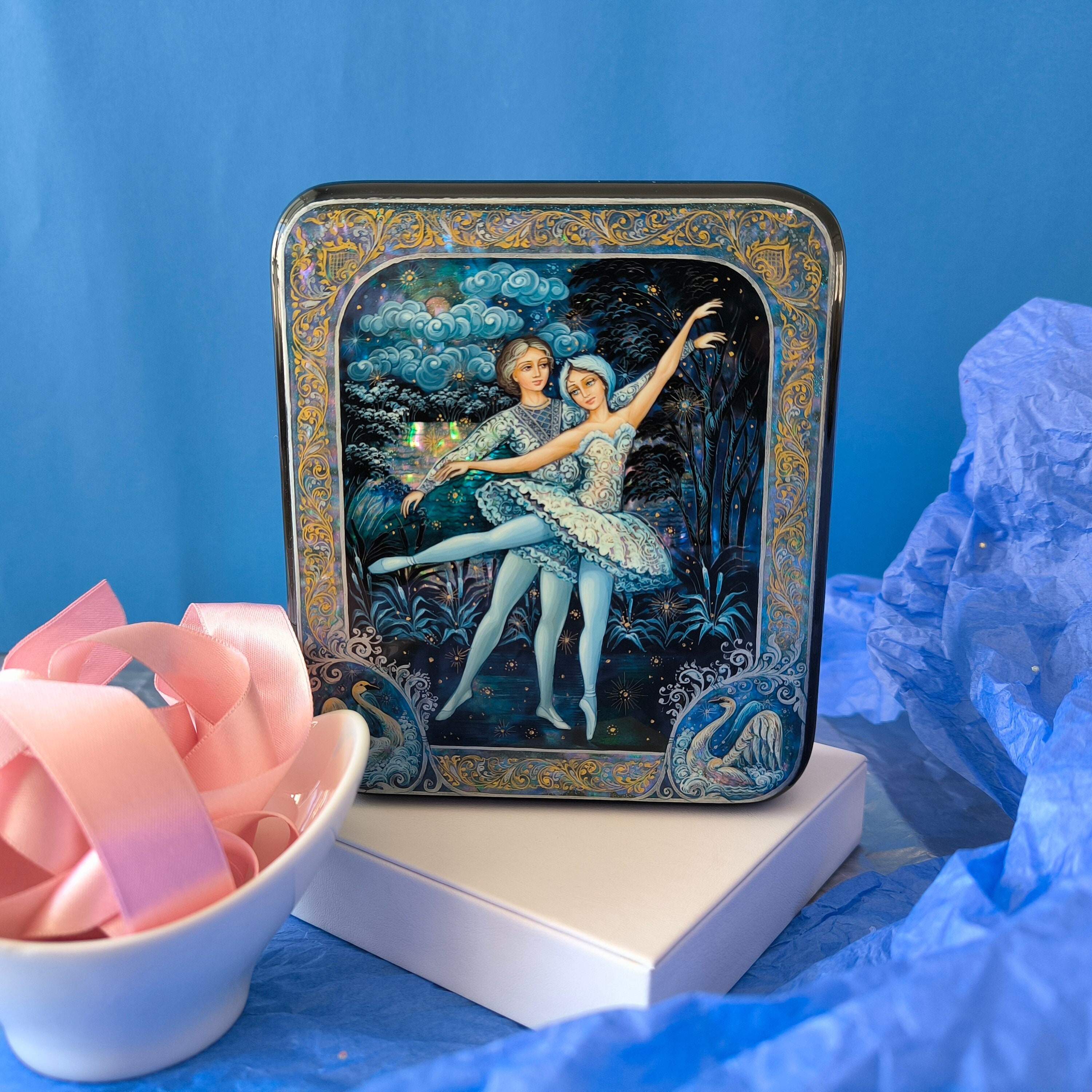 Jewelry Boxes: Ballet Swan Lake Painted on Fedoskino Russian Lacquer ...