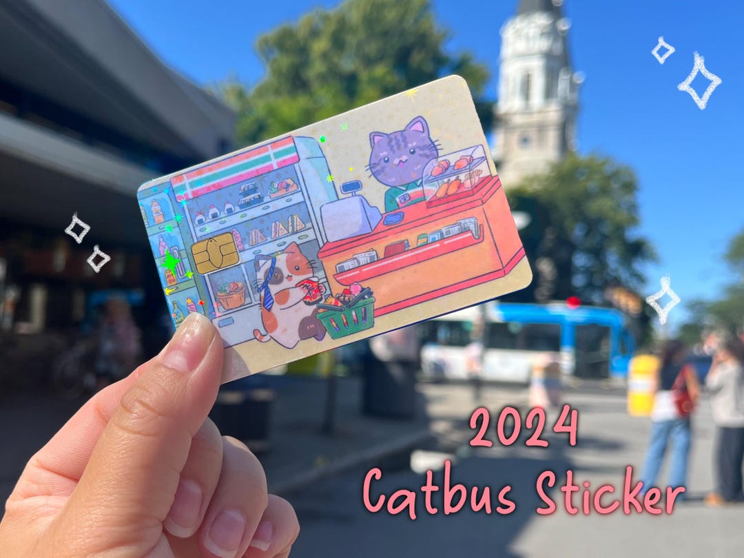 2024 CATBUS Sticker Opus Card STM Cute Cat Commute Sparkly Cute Gift ...