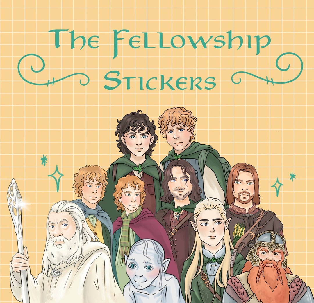 THE FELLOWSHIP Stickers Lotr Characters Mordor Fantasy Sticker Tolkien ...