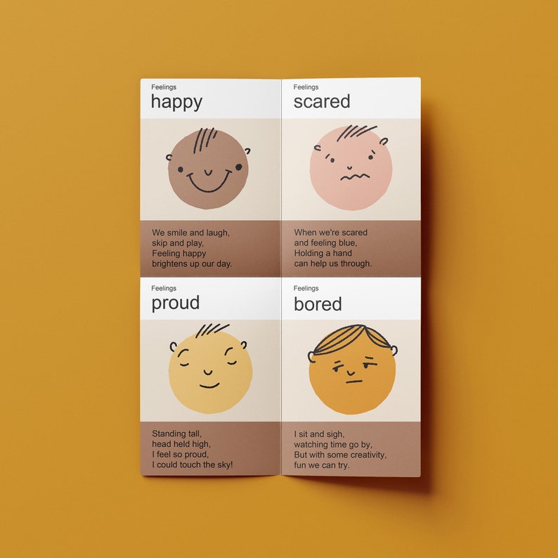 12 Emotion Flashcards, Feelings Cards, Calming Corners, Educational ...