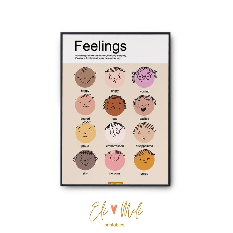 Children Emotion Poster, Printable Wall Decor for Classroom ...
