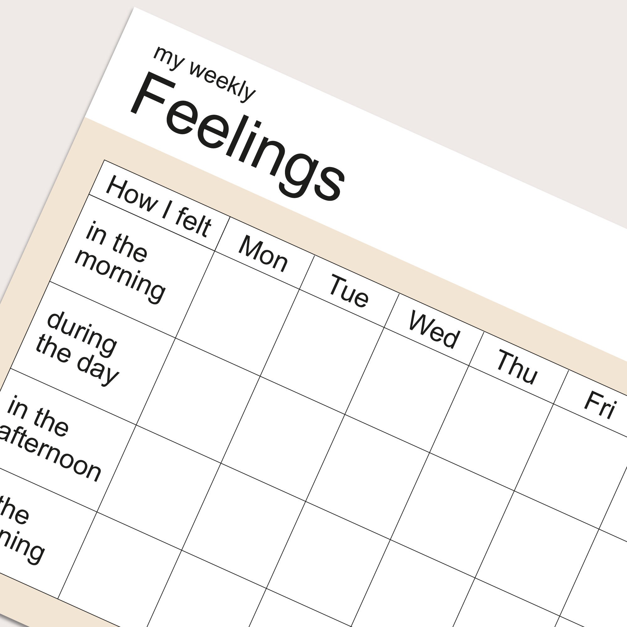 Kids Mood Tracker Printable, Emotion Chart for Children, Mood Chart ...