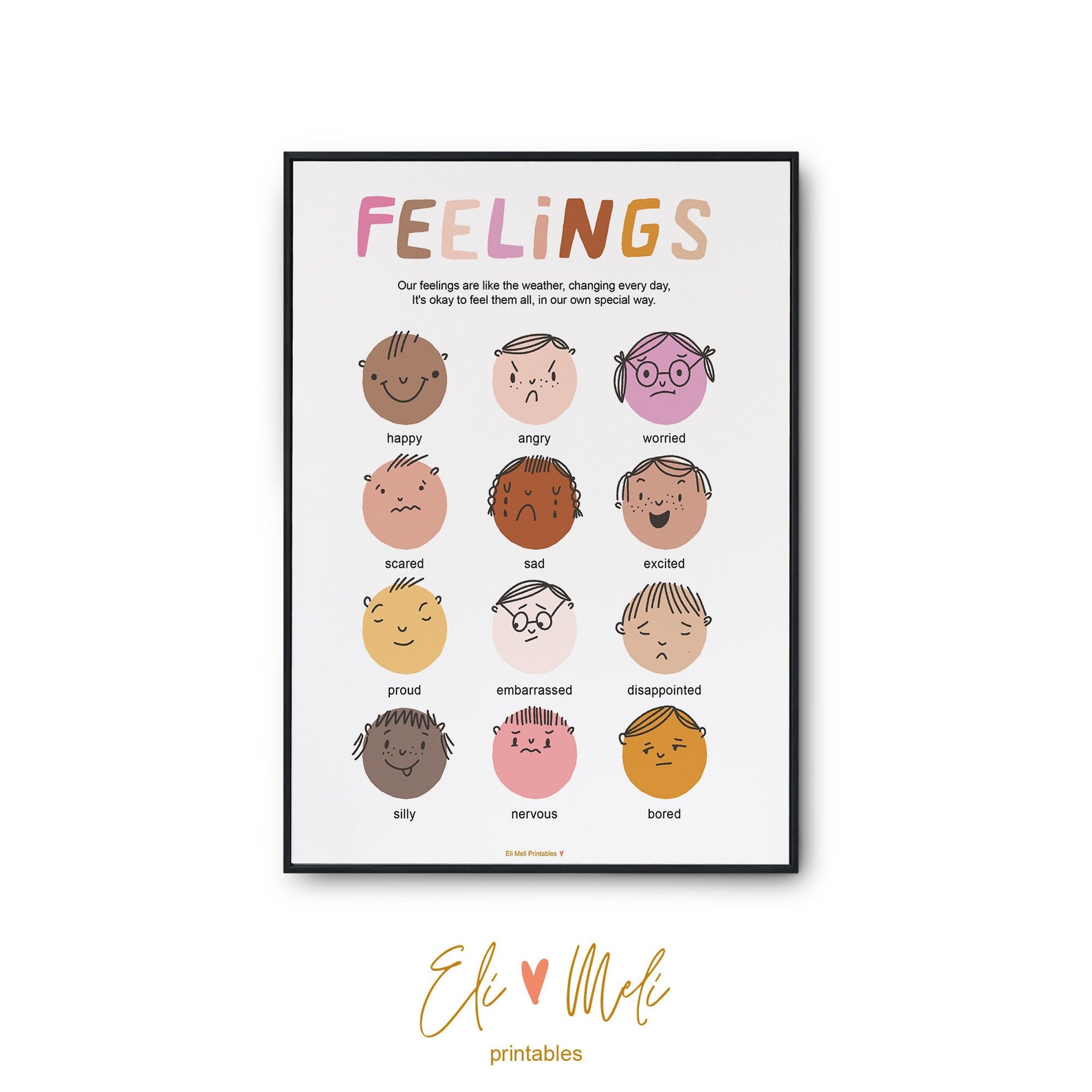 Kids Emotions, Montessori Poster, Emotions Wheel, Printable Feelings ...