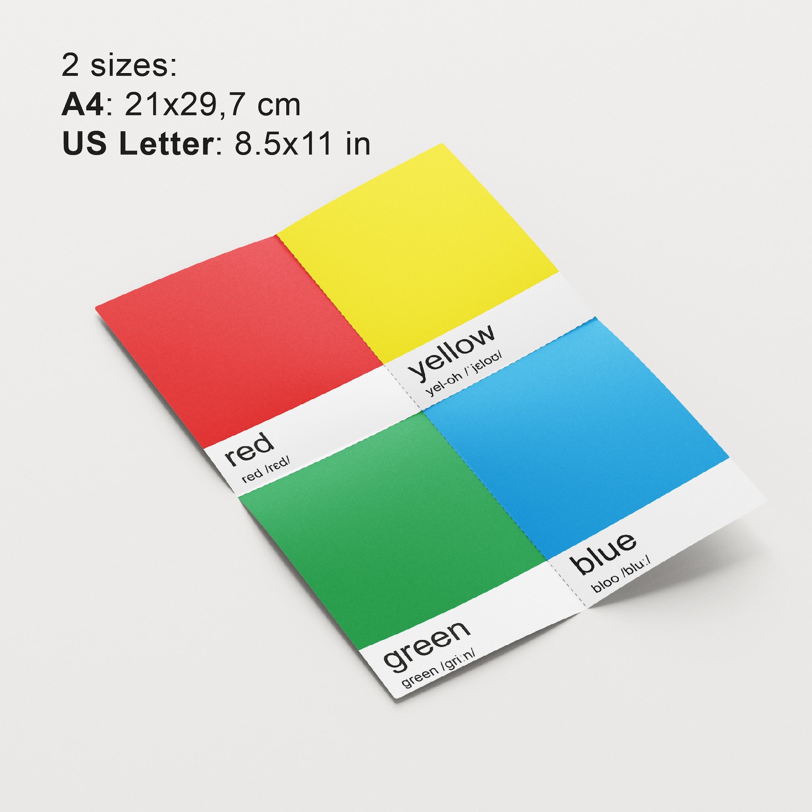 Learn Colors, 12 Flashcards for Toddler, Preschool Learning, Montessori ...