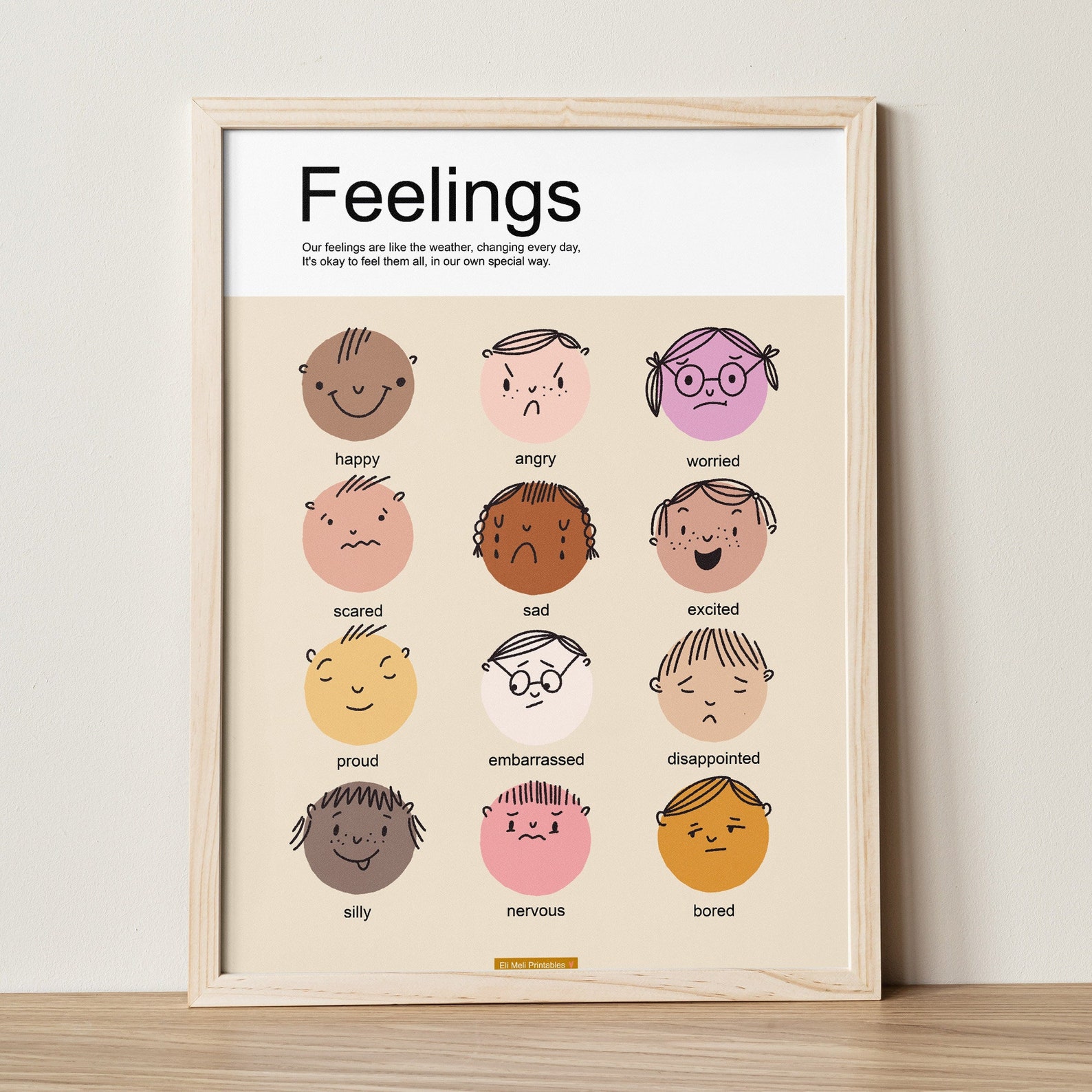 Children Emotion Poster, Printable Wall Decor for Classroom ...