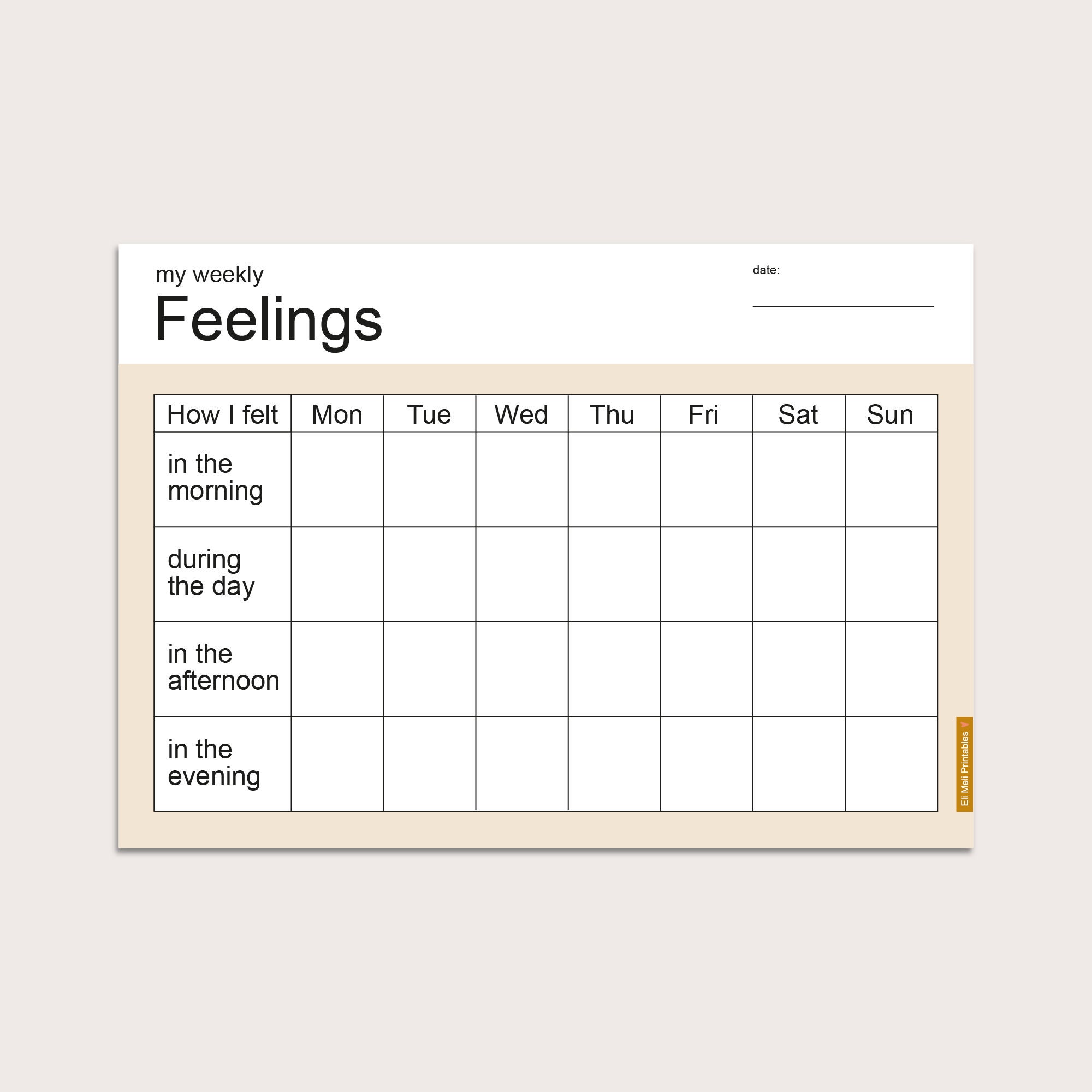 Kids Mood Tracker Printable, Emotion Chart for Children, Mood Chart ...