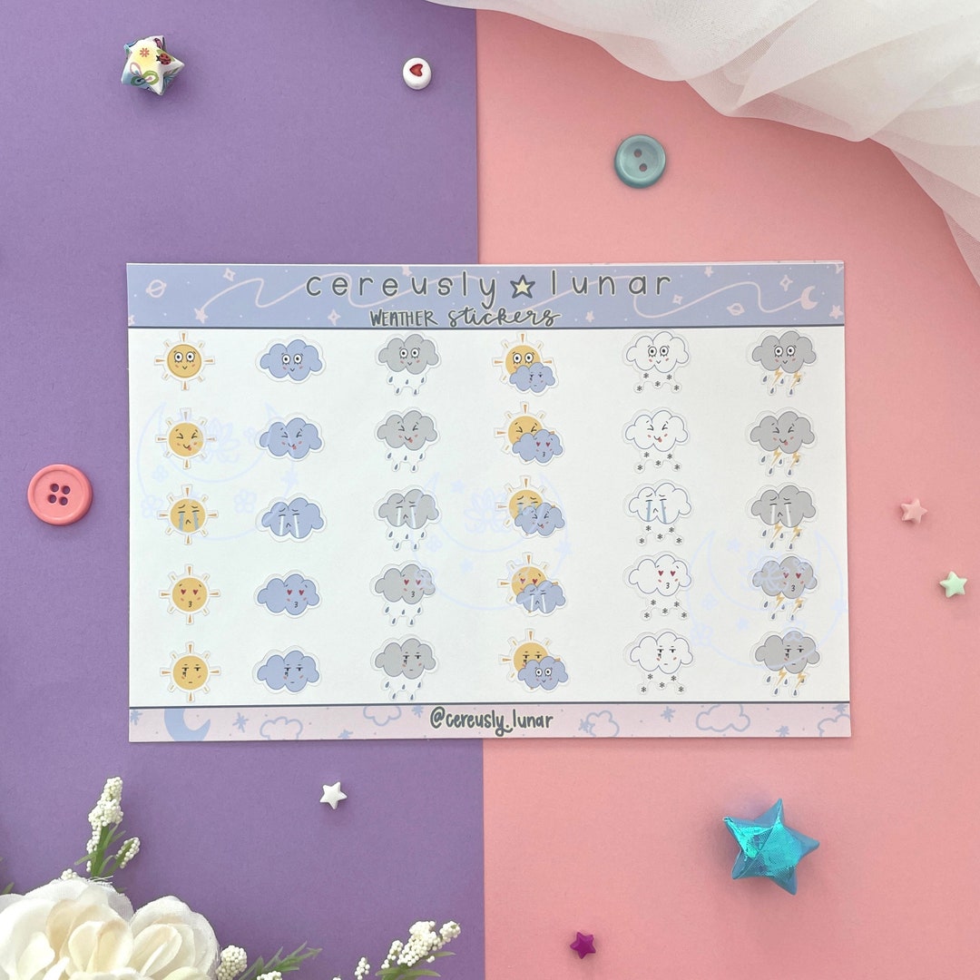 Weather Stickers FULL Planner Stickers Weather Tracker - Etsy