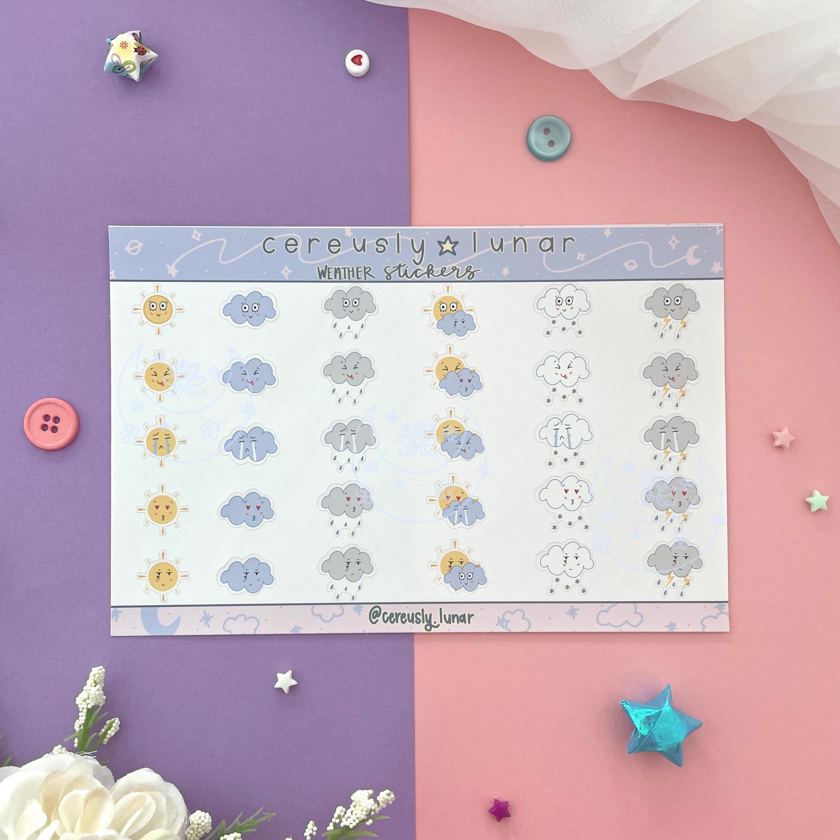 Weather Stickers FULL Planner Stickers Weather Tracker - Etsy