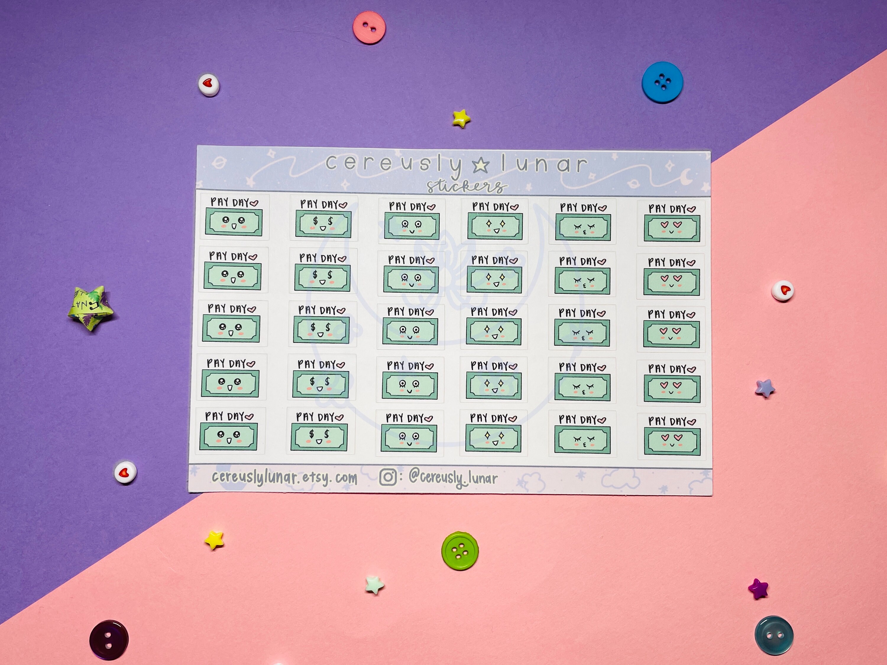 Pay Day Stickers | 30 Stickers | Money Stickers | Planner Stickers ...