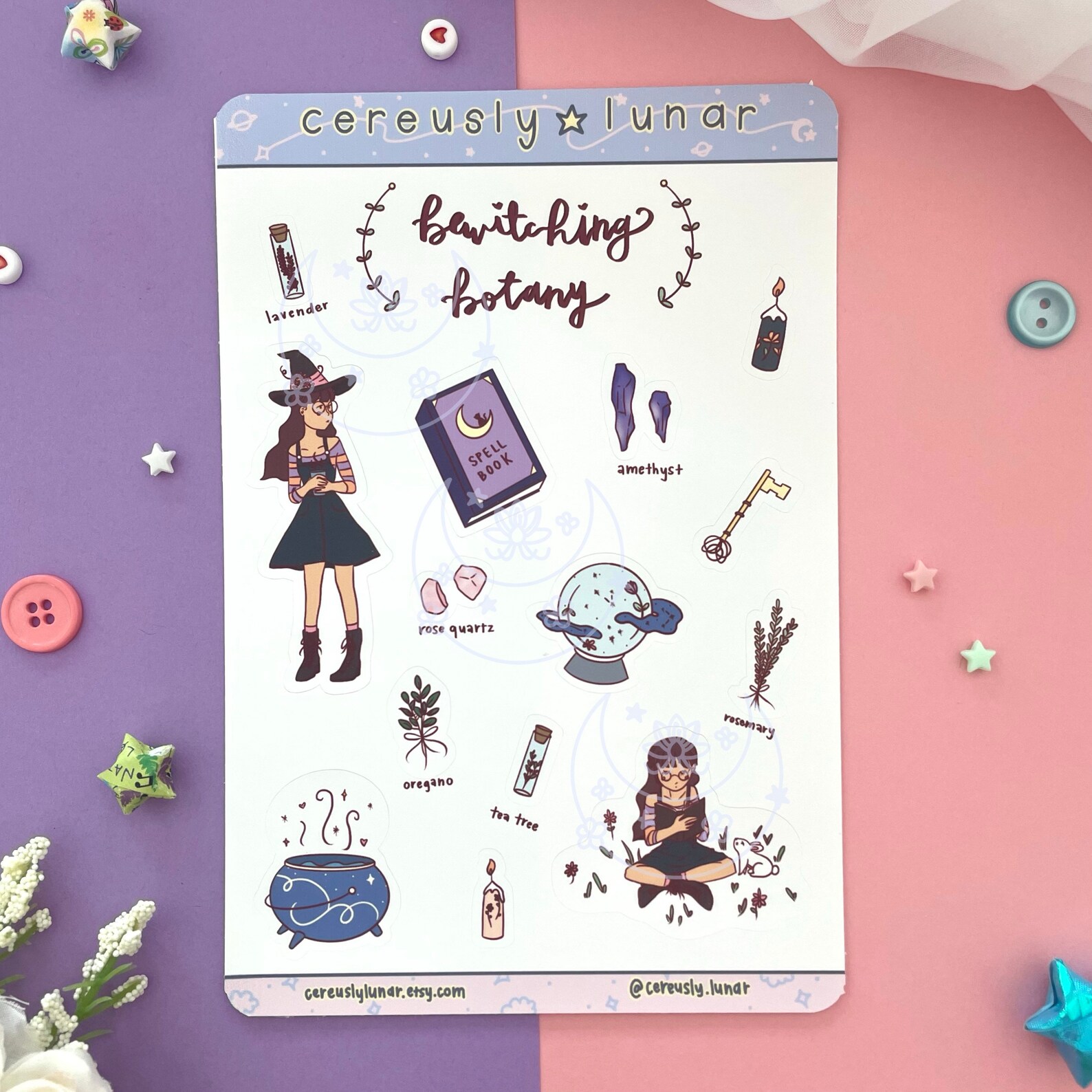 Bewitching Botany Sticker Sheet Floral Witch Stickers - Etsy