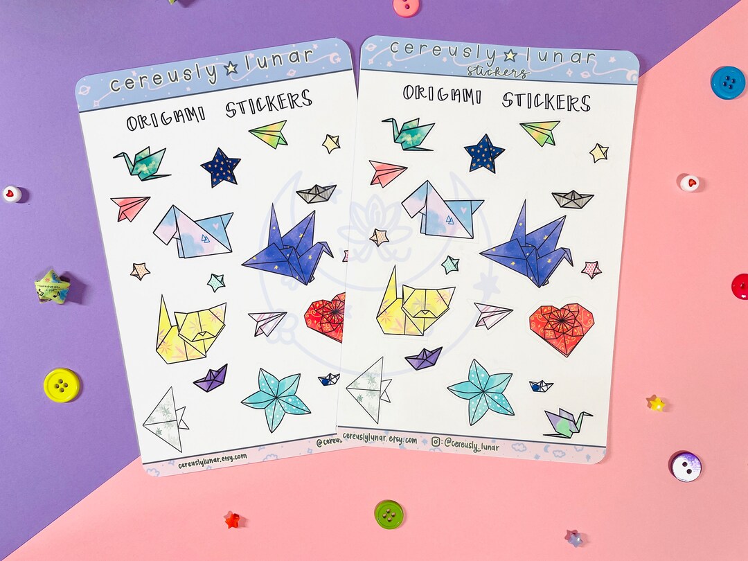 Origami Stickers Paper Stickers Japanese Stickers Colorful Stickers ...