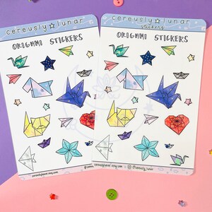 Origami Stickers Paper Stickers Japanese Stickers Colorful Stickers ...
