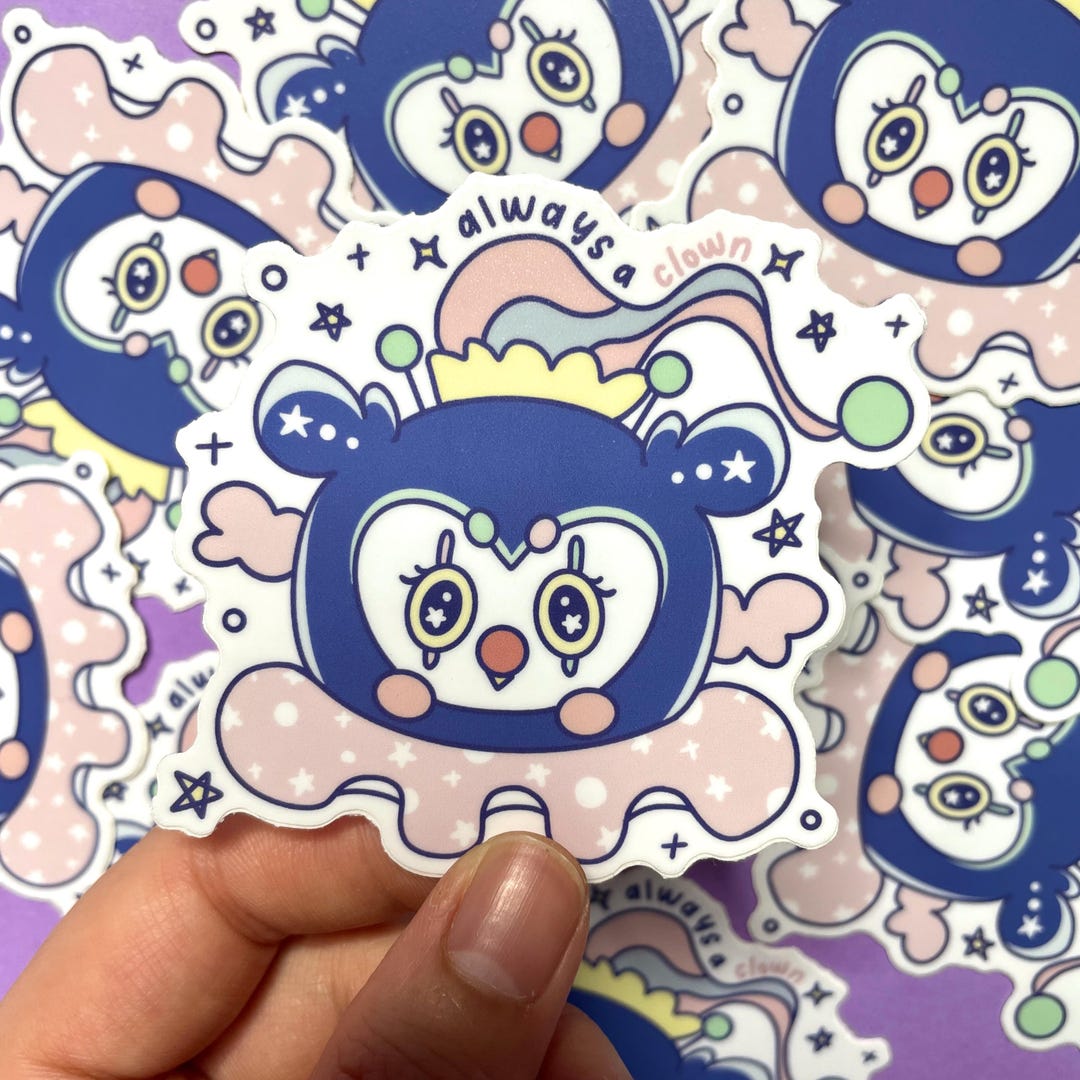 Clown Owl Vinyl Sticker | Silly Clown | Original Sticker | Cute Sticker ...