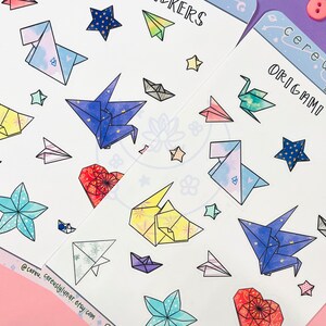 Origami Stickers Paper Stickers Japanese Stickers Colorful Stickers ...