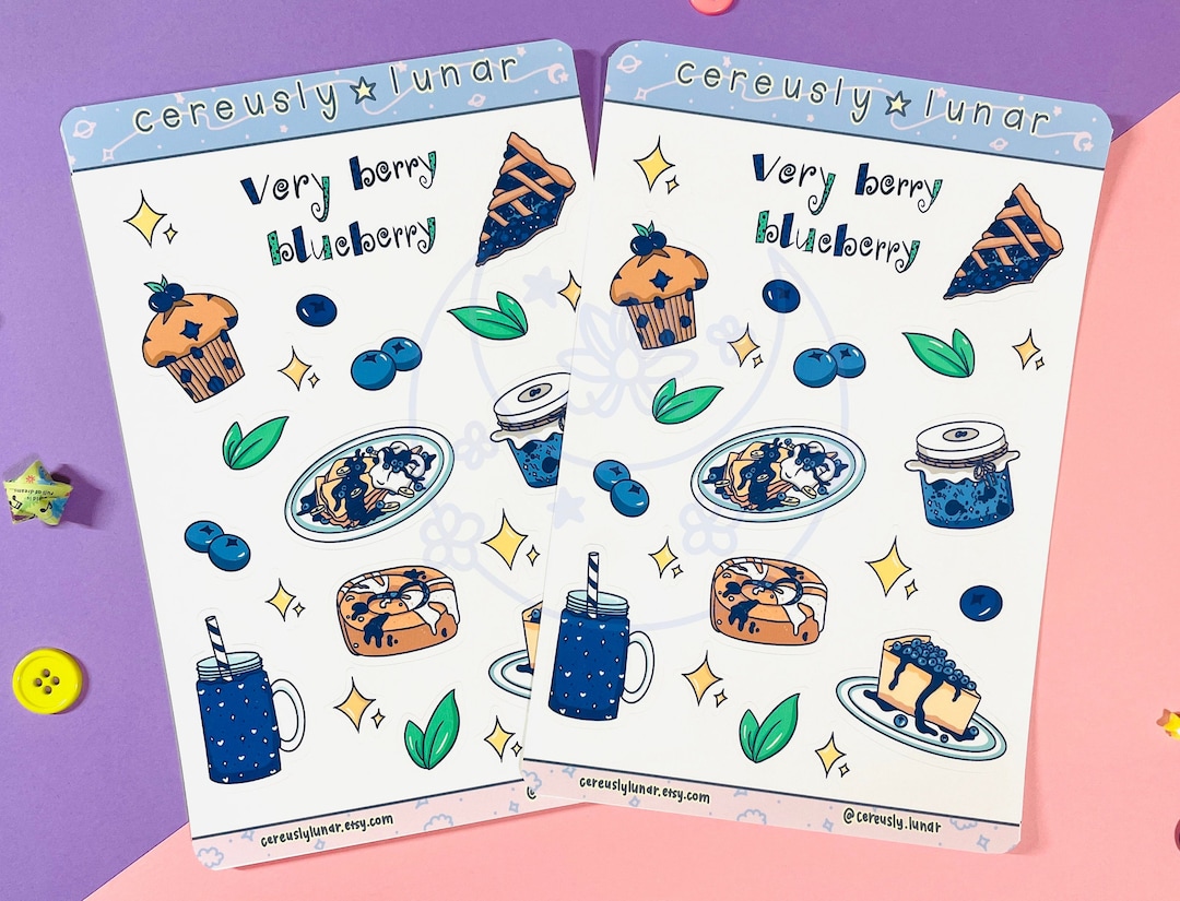 Very Berry Blueberry Stickers Planner Stickers Berry Stickers Cute ...