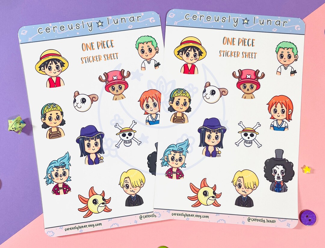 Anime Sticker Sheets Pirate Crew Kawaii Stickers Japanese Animation ...