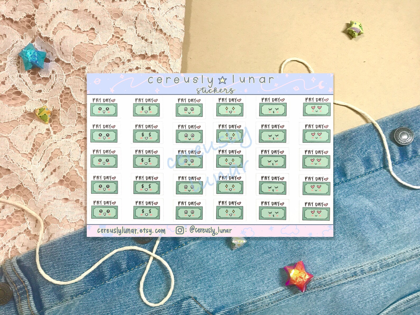 Pay Day Stickers 30 Stickers Money Stickers Planner | Etsy