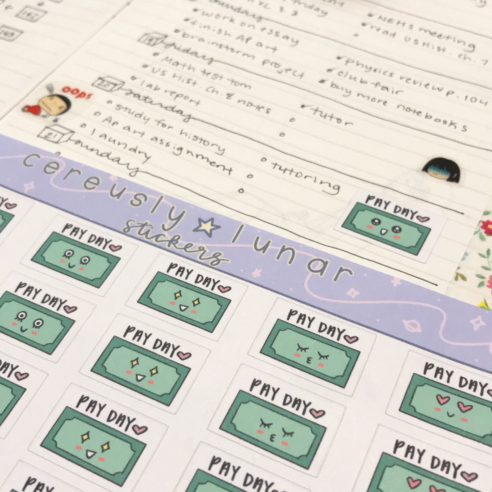 Pay Day Stickers 30 Stickers Money Stickers Planner | Etsy