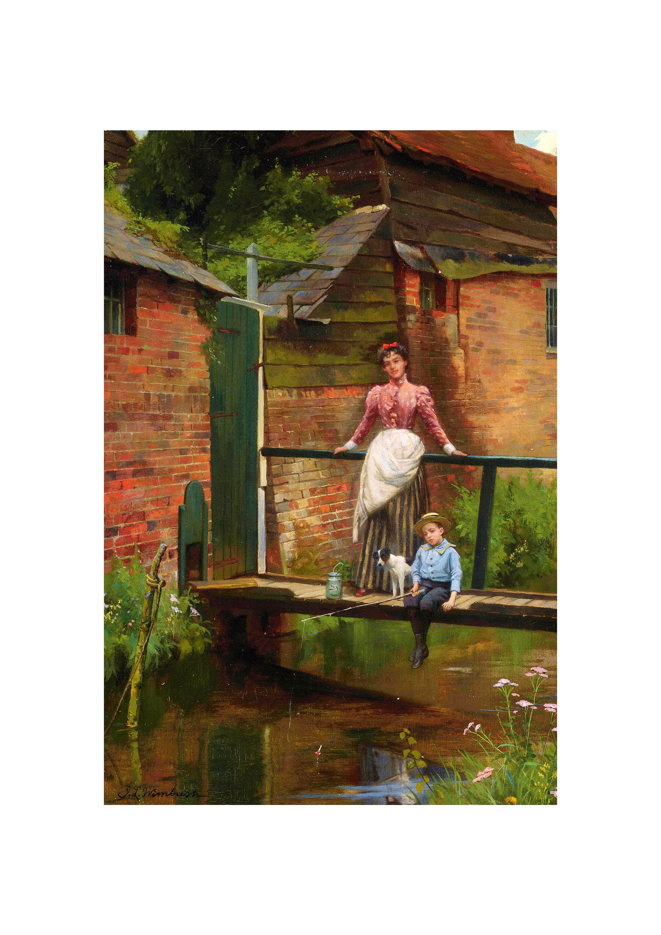 John L. Wimbush : "waiting for a Bite", 1901 - Museum Quality Giclee ...