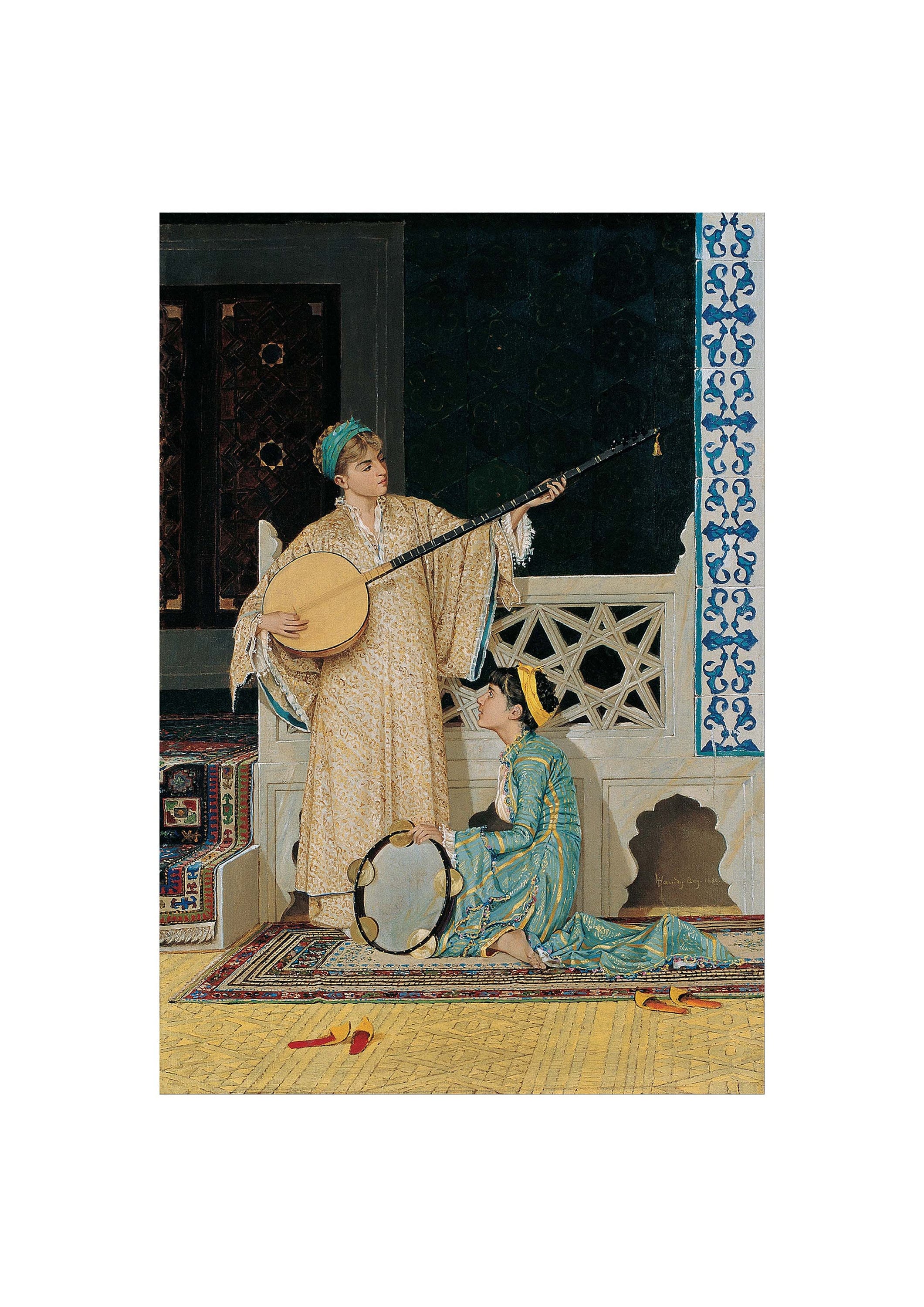 Osman Hamdi Bey : Two Musician Girls (1880) Museum Quality Giclee Print ...