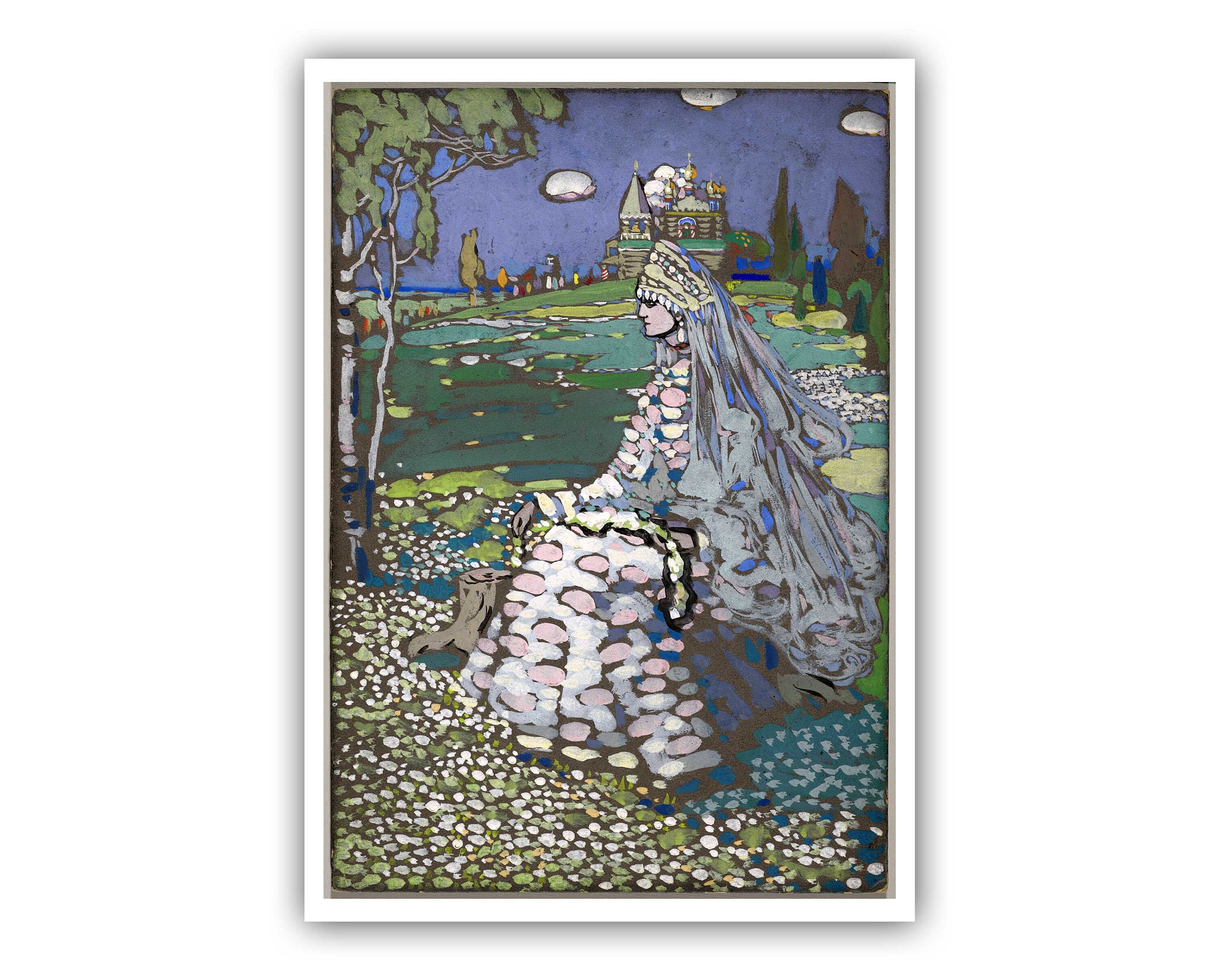Wassily Kandinsky : Russian Belle and Landscape (1903) - Museum Quality ...
