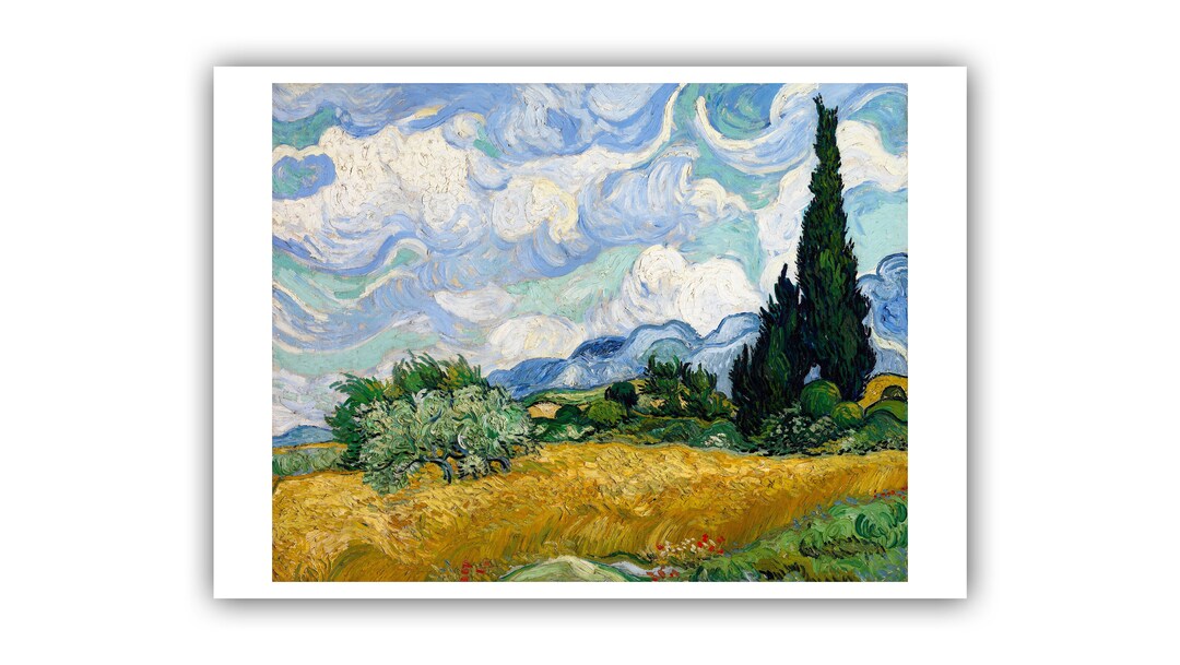 Vincent Van Gogh : "a Wheatfield With Cypresses", 1889 - Museum Quality ...