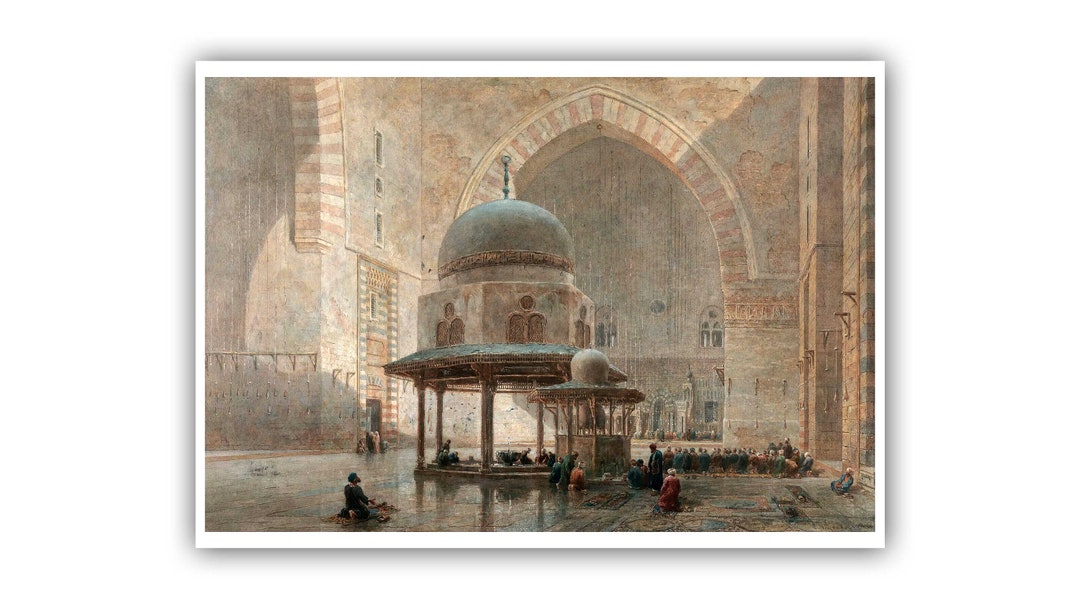 Frederick Goodall : the Interior of Sultan Hassan Mosque. Cairo (1819 ...